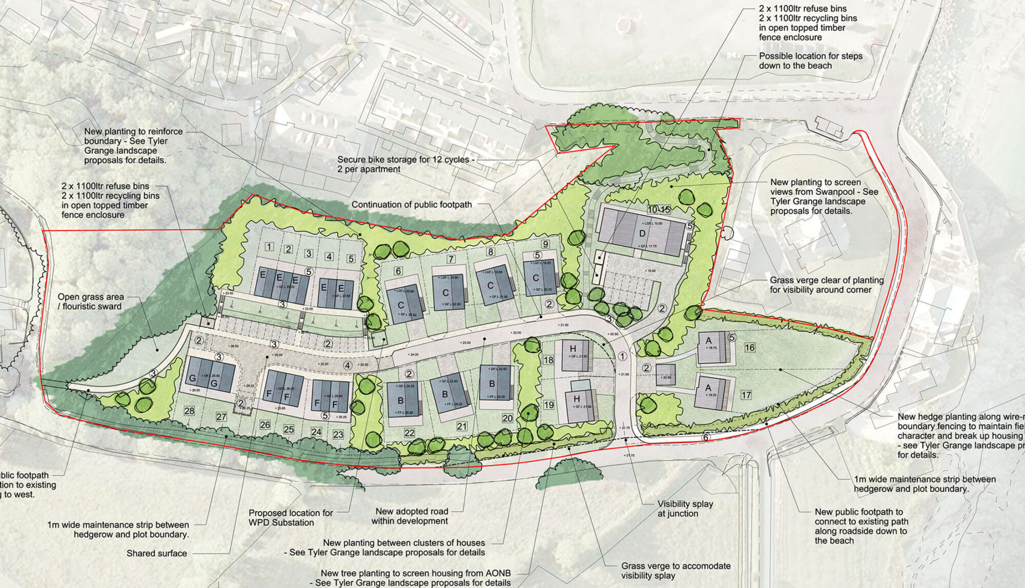 28 new coastal houses receive planning permission in Swanpool, Falmouth ...