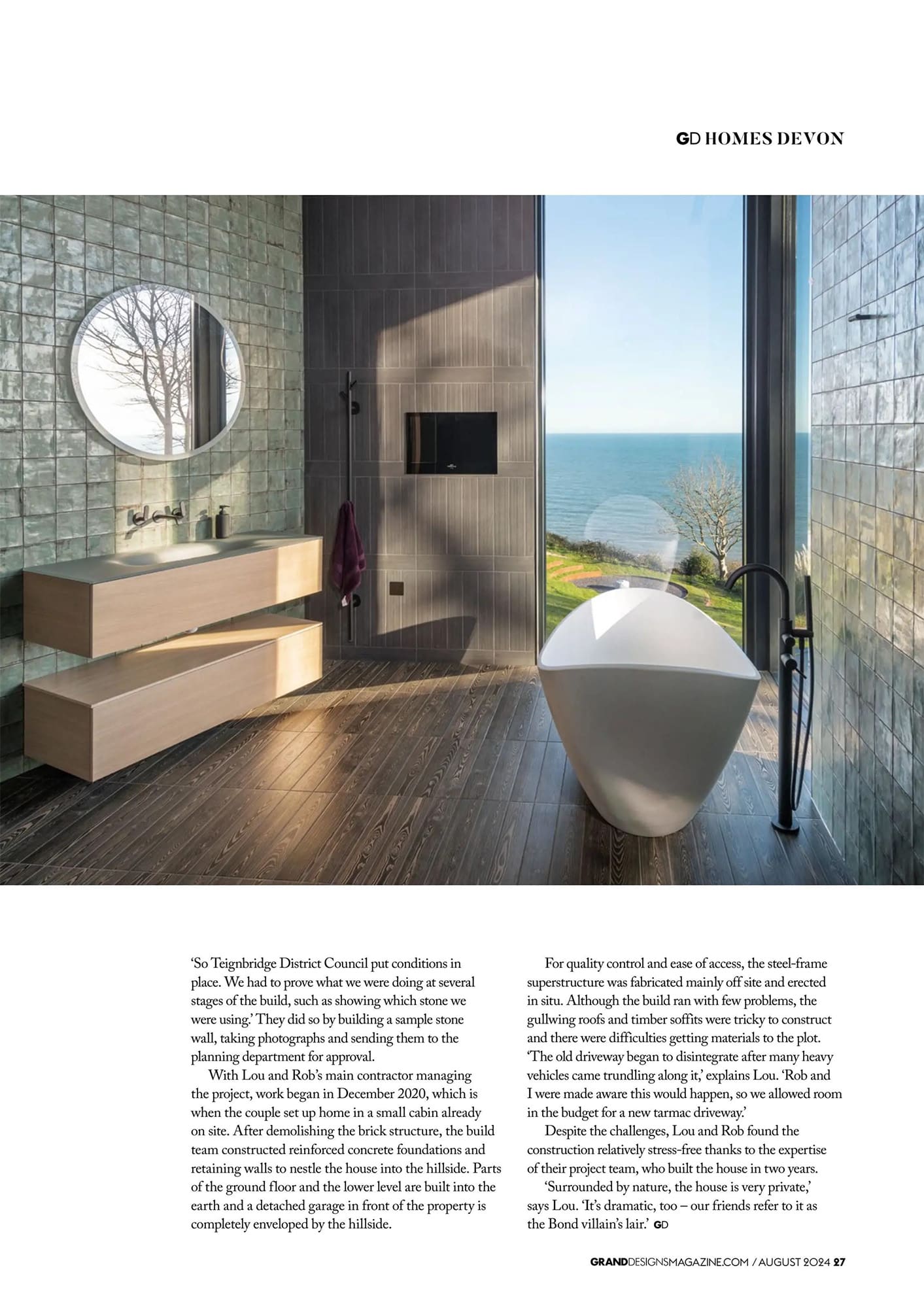 Grand Designs Magazine feature VESP architects' new house on the Devon ...